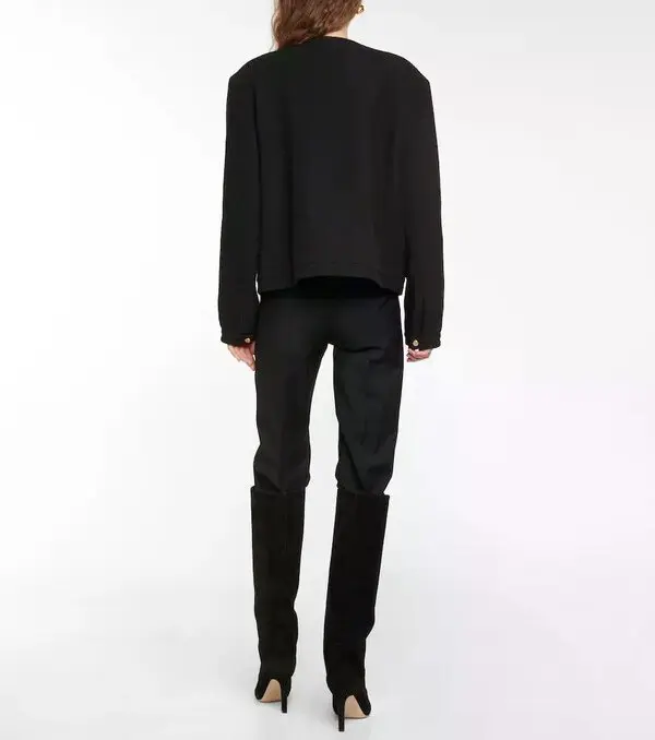 BLAZÉ MILANO Gliss Cotton-blend Bouclé Jacket - Black