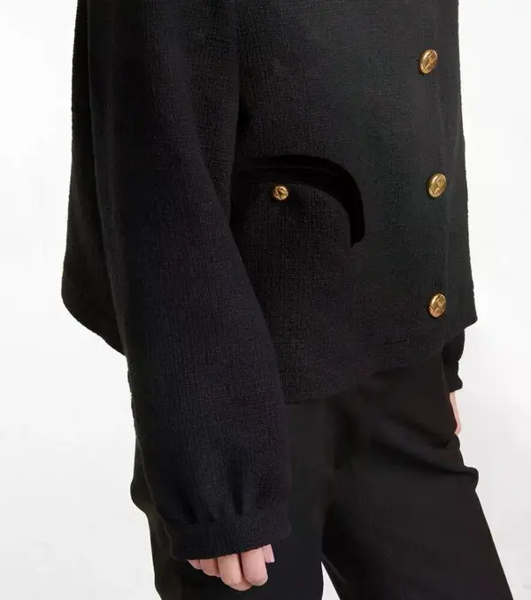 BLAZÉ MILANO Gliss Cotton-blend Bouclé Jacket - Black