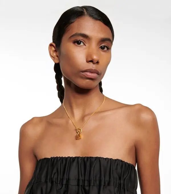 Loewe Anagram 24kt-plated Sterling Silver Necklace