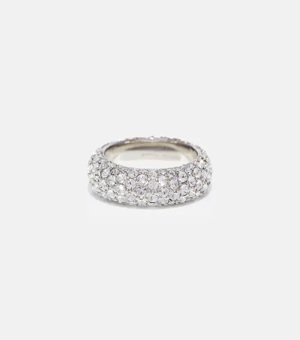 Amina Muaddi Cameron Crystal Ring - Silver
