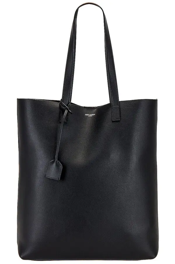 Saint Laurent Bold Leather Tote Bag - Black