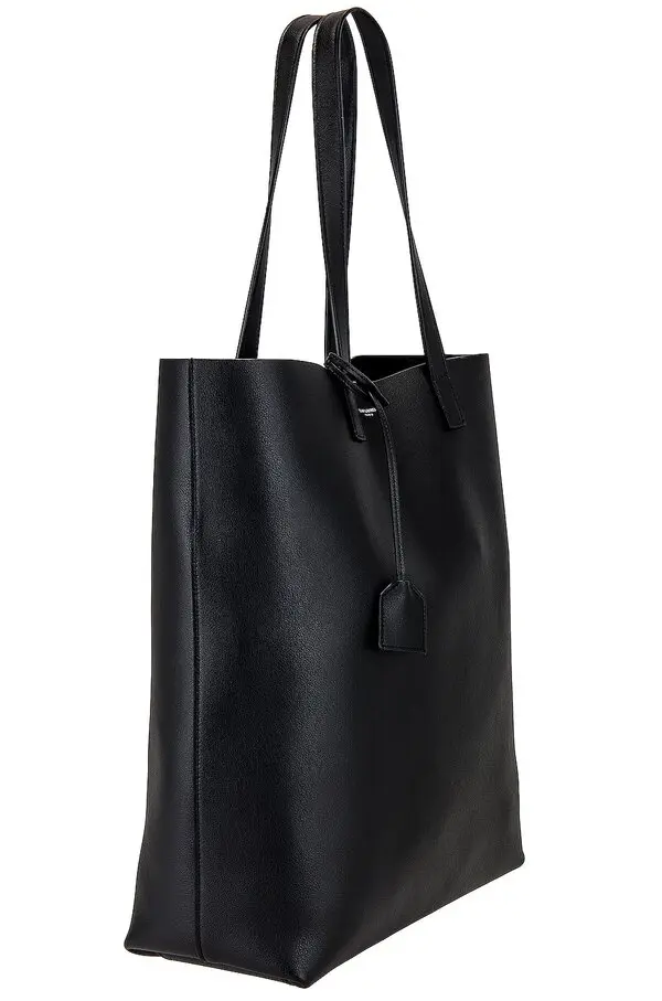 Saint Laurent Bold Leather Tote Bag - Black