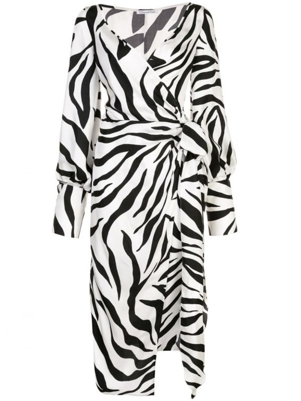 zebra print wrap dress
