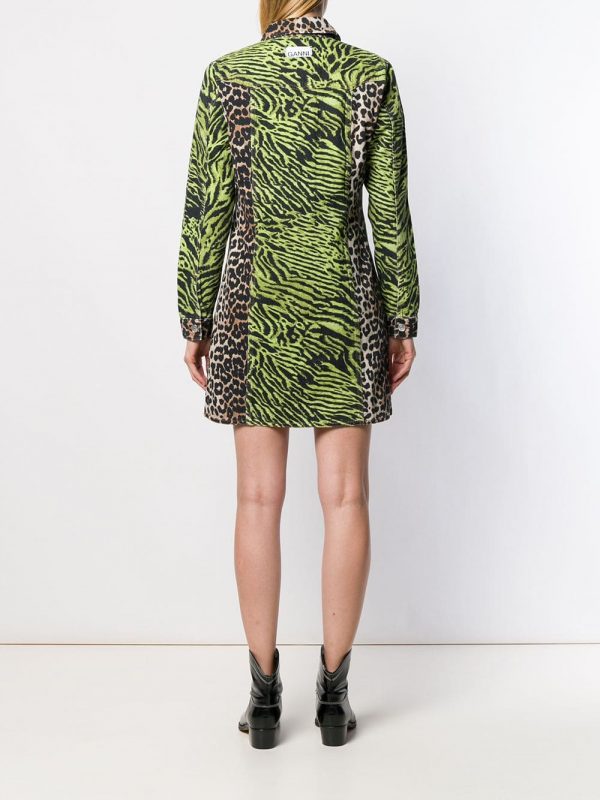 Animal-print Shirt Dress - Editorialist