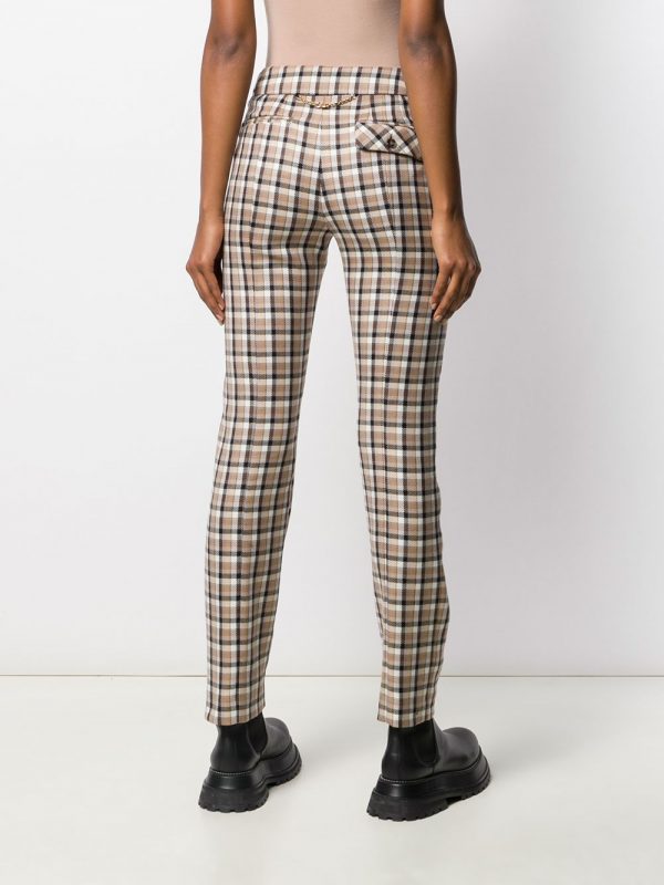 Neutrals Check-print Cropped Trousers 