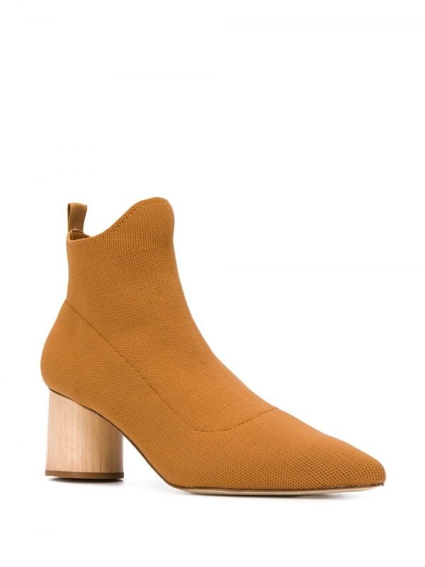 Brown Wooden Heel Boots - Editorialist