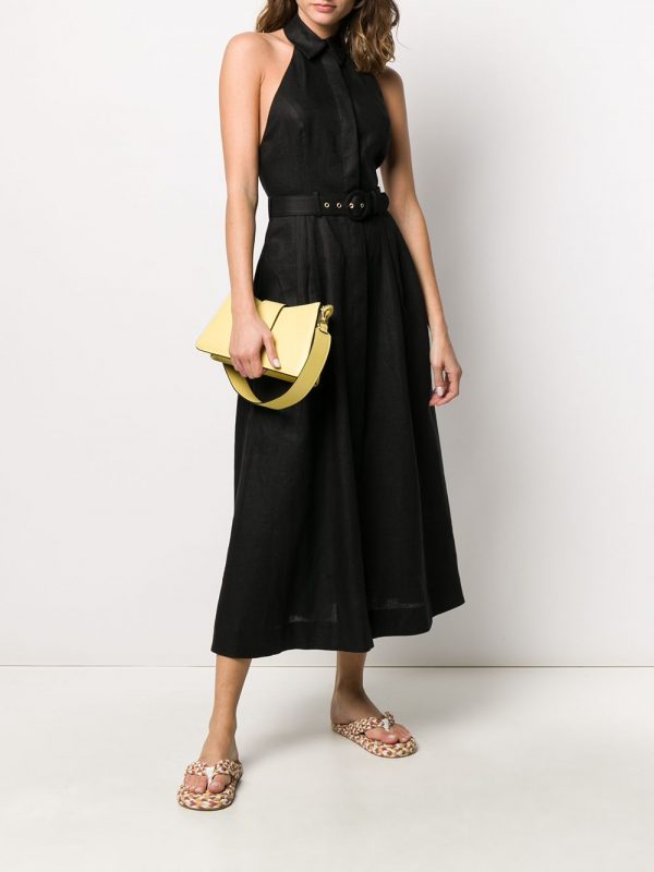 zimmermann black linen dress