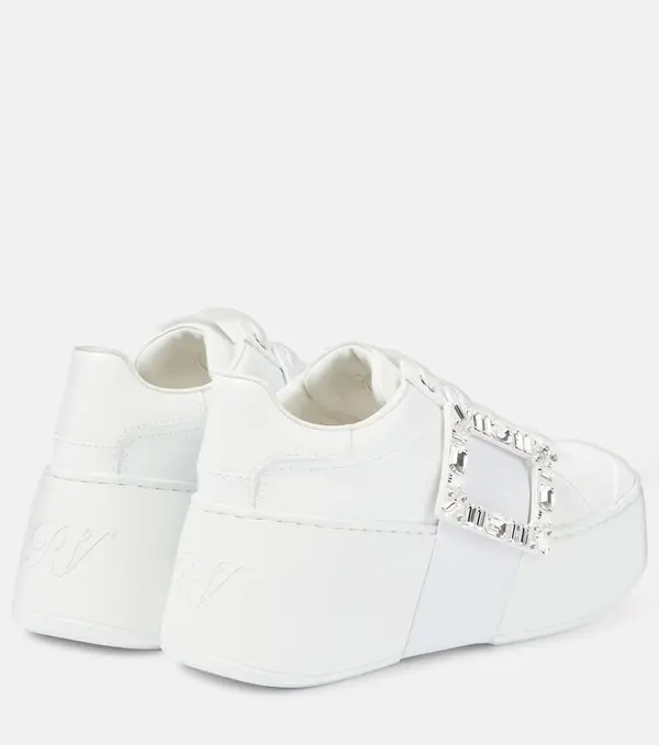 ROGER VIVIER Viv' Skate Leather Sneakers - White