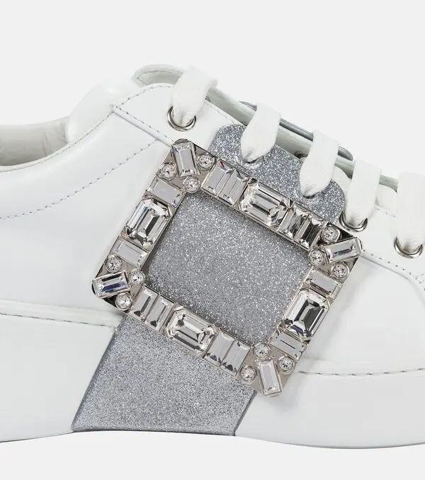 ROGER VIVIER Viv' Skate Leather Sneakers