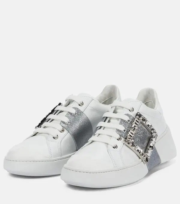 ROGER VIVIER Viv' Skate Leather Sneakers