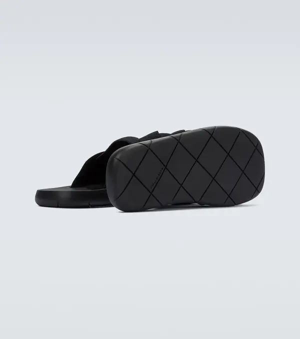 Bottega Veneta Plat Mules Intreccio Elastic Slides - Black  display picture 2