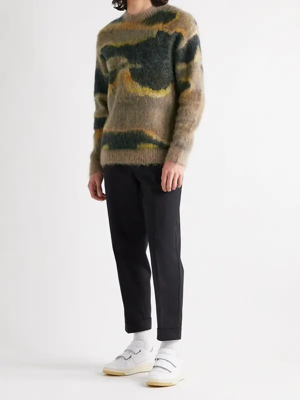 Acne Studios Klinac Brushed Jacquard-Knit Sweater M In Multi - 30