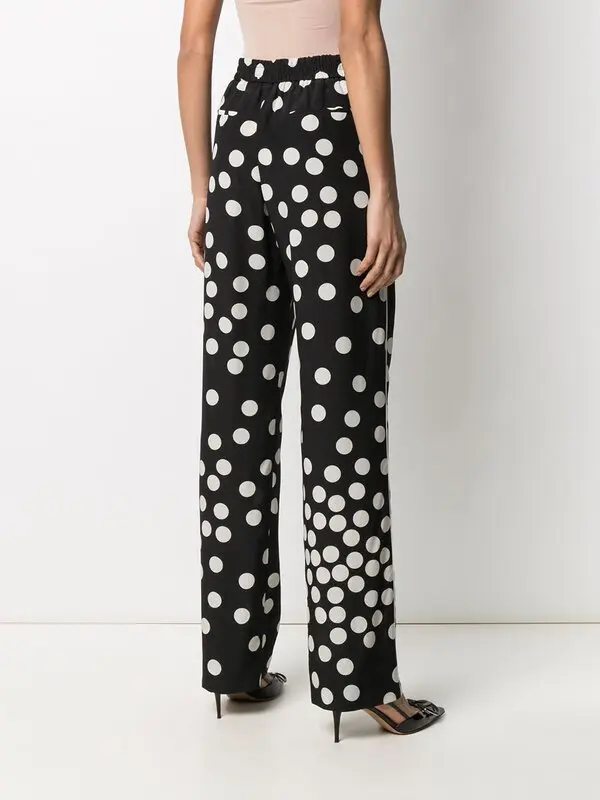 Valentino Garavani Polka-dot Straight-leg Trousers - Black