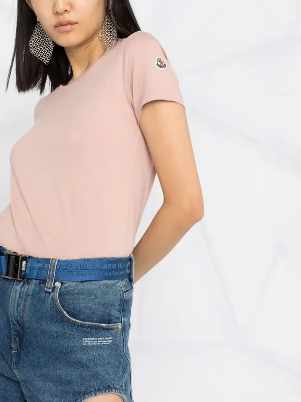 Moncler Logo Patch T-shirt - Pink
