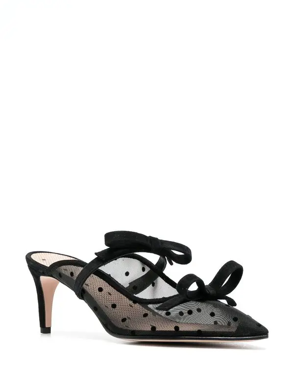 Red Valentino Pointed-toe Bow-detail Mules
