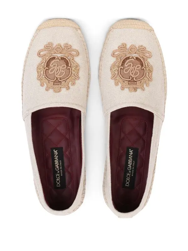 Dolce & Gabbana Embroidered Canvas Espadrilles