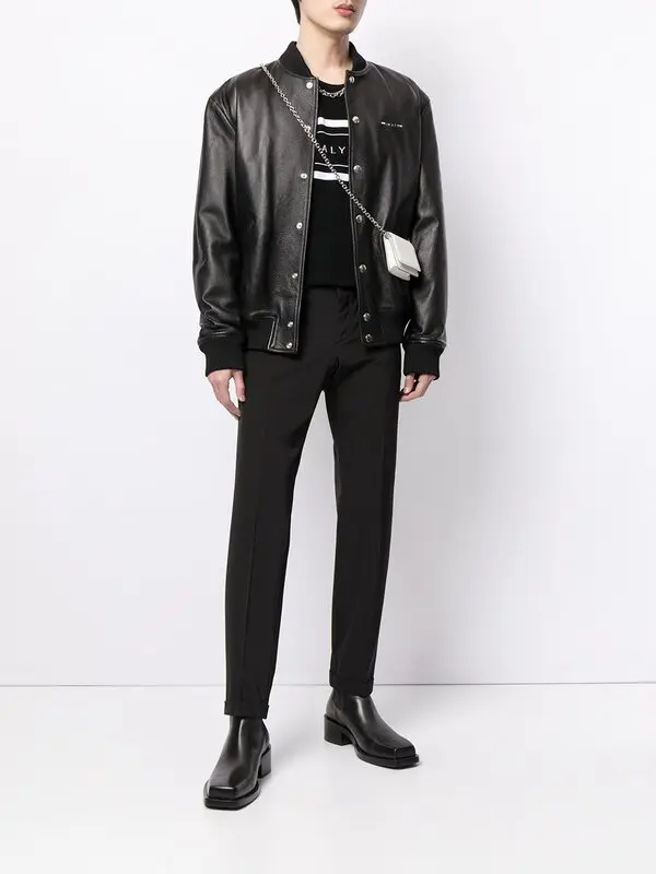 1017 Alyx 9sm Logo-print Pebbled Leather Jacket
