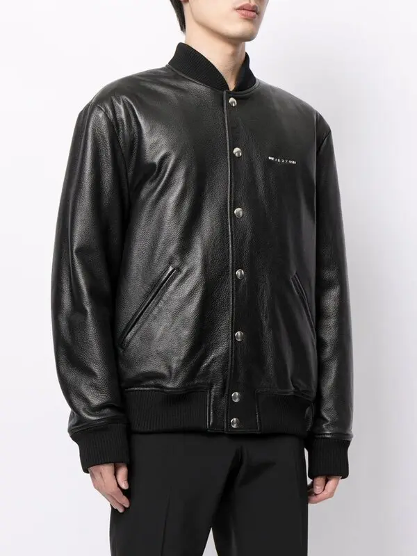 1017 Alyx 9sm Logo-print Pebbled Leather Jacket