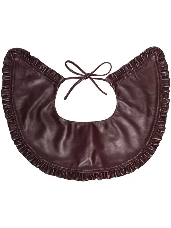 GANNI Ruffled-edge Leather Collar