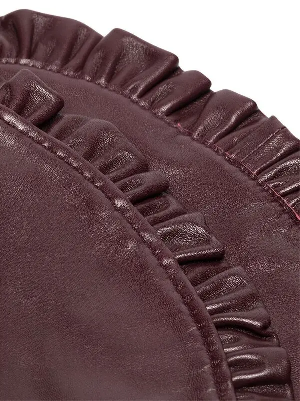 GANNI Ruffled-edge Leather Collar