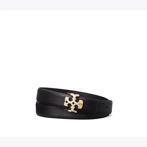 Tory Burch 1" Kira Pearl Logo Belt