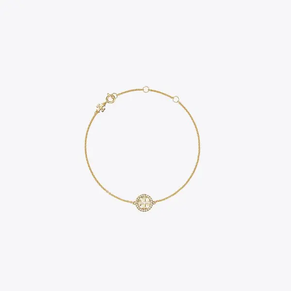 Tory Burch Icon Pavé Chain Bracelet - Tory Gold/crystal
