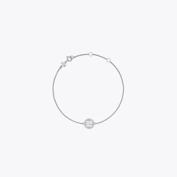 Tory Burch Icon Pavé Chain Bracelet - Tory Silver/crystal