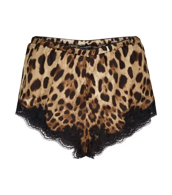 Dolce & Gabbana Leopard Silk-blend Briefs - Beige