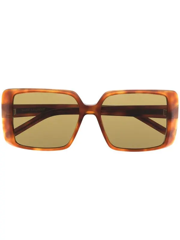 Saint Laurent Sl451 Square-frame Sunglasses - Brown