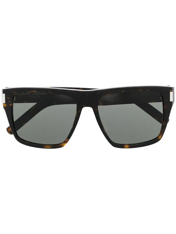 Saint Laurent Square Frame Sunglasses - Brown