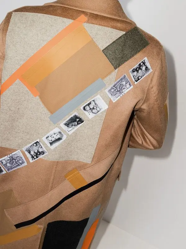 Raf Simons X Sterling Ruby Double-Breasted Coat In Brown - 69% Off
