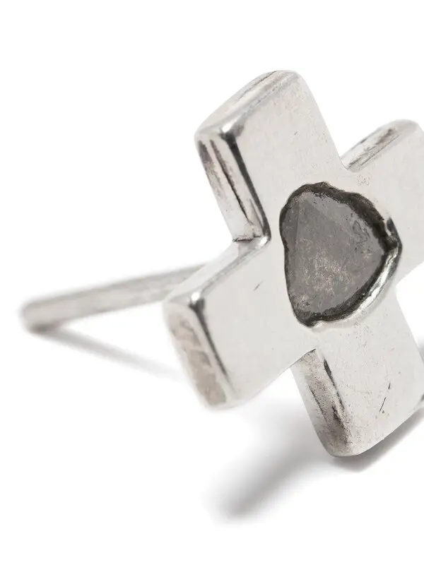 PARTS OF FOUR Plus-sign Diamond Stud Earring