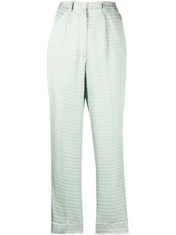 FORTE_FORTE High-rise Cropped Houndstooth Trousers