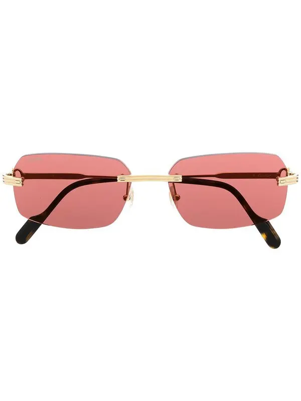 CARTIER Rimless Square-frame Sunglasses - Gold