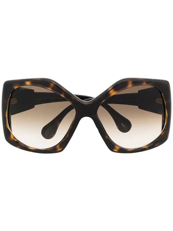 Gucci Angular-frame Oversized Sunglasses