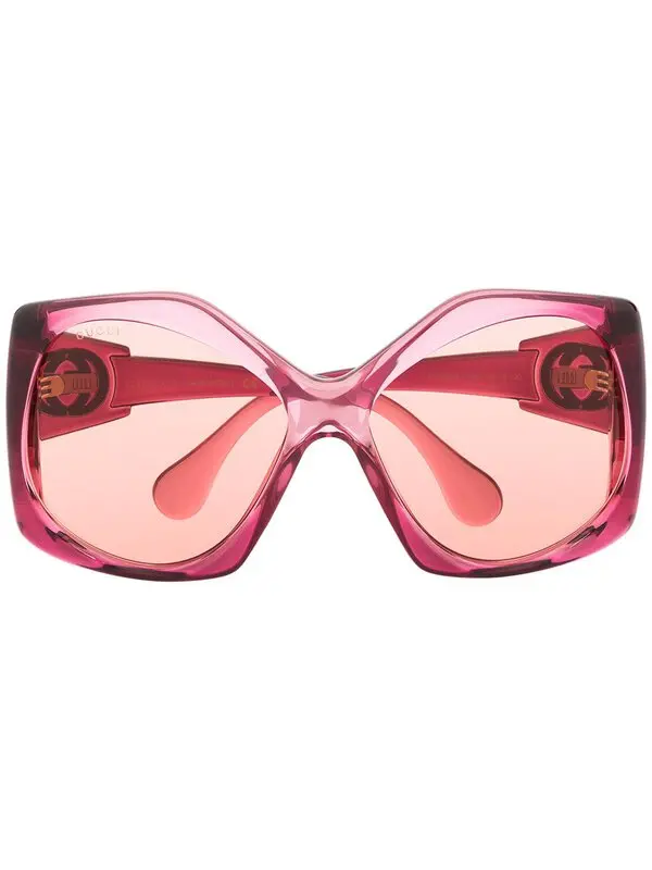 Gucci Oversized Angular Frame Sunglasses