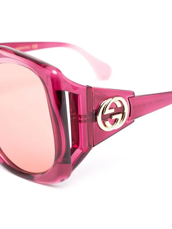 Gucci Oversized Angular Frame Sunglasses