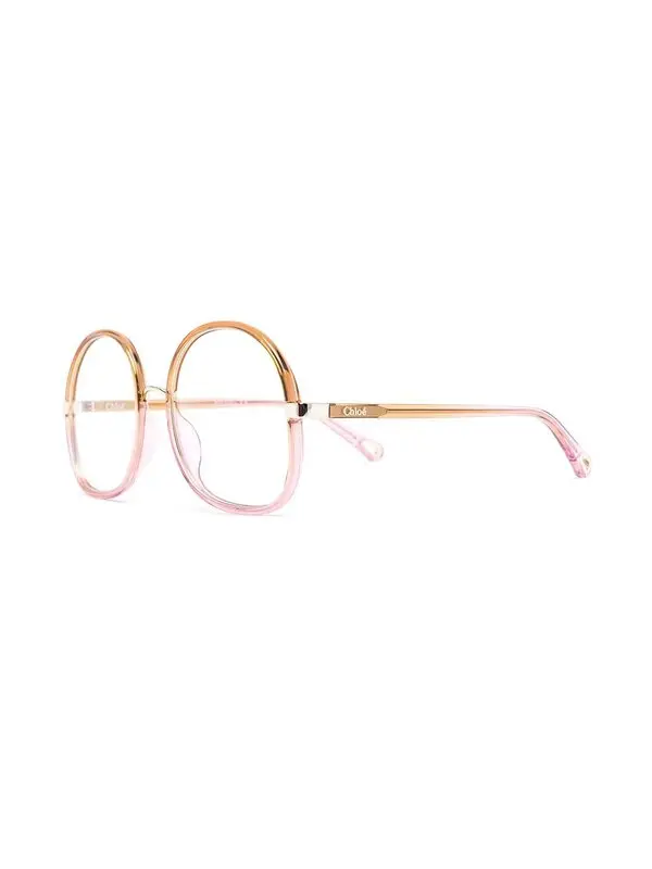 Chloé Oversized Two-tone Round Frame Glasses