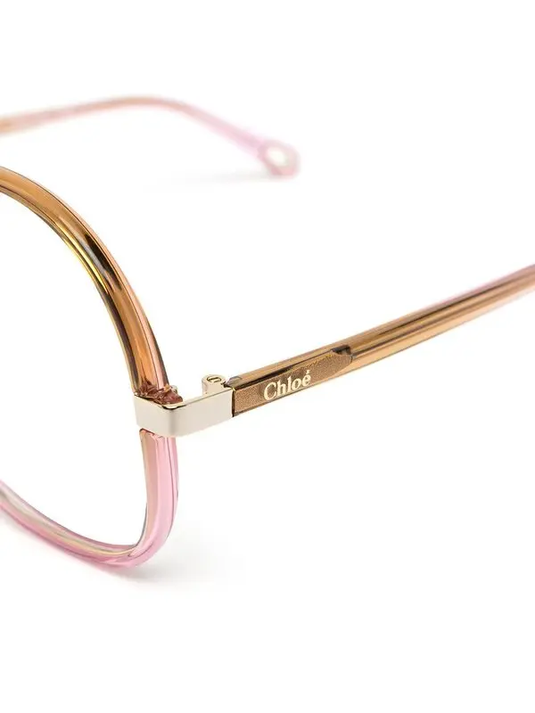 Chloé Oversized Two-tone Round Frame Glasses