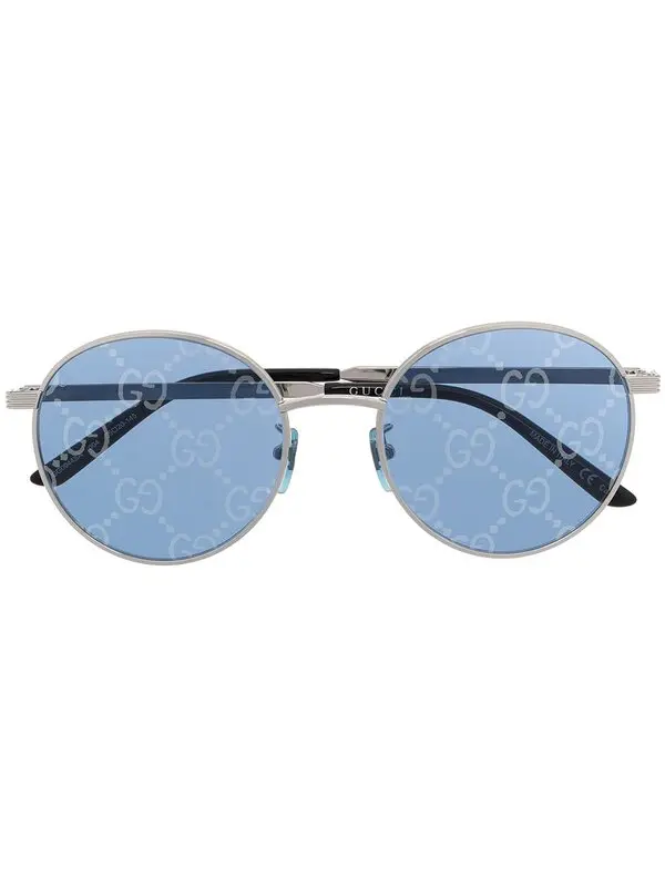 Gucci Gg-lens Round-frame Sunglasses - Silver