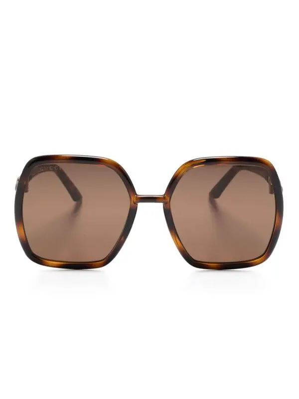 Gucci Horsebit-detail Sunglasses - Brown