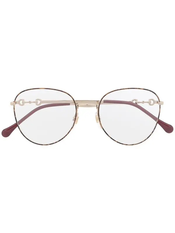 Gucci Round-frame Glasses - Gold