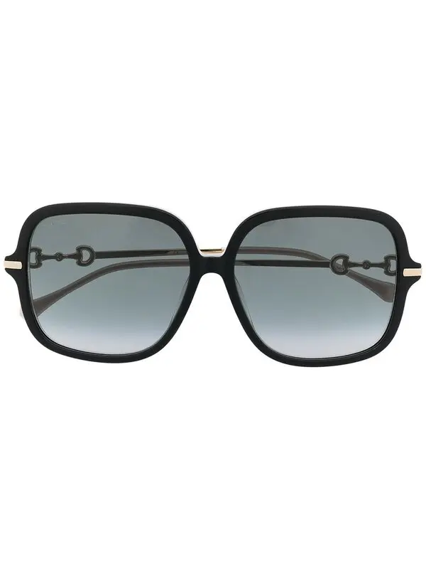Gucci Horsebit Square Frame Sunglasses - Black