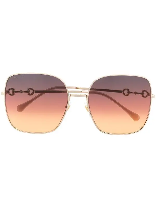 Gucci Oversized Square Frame Sunglasses - Gold