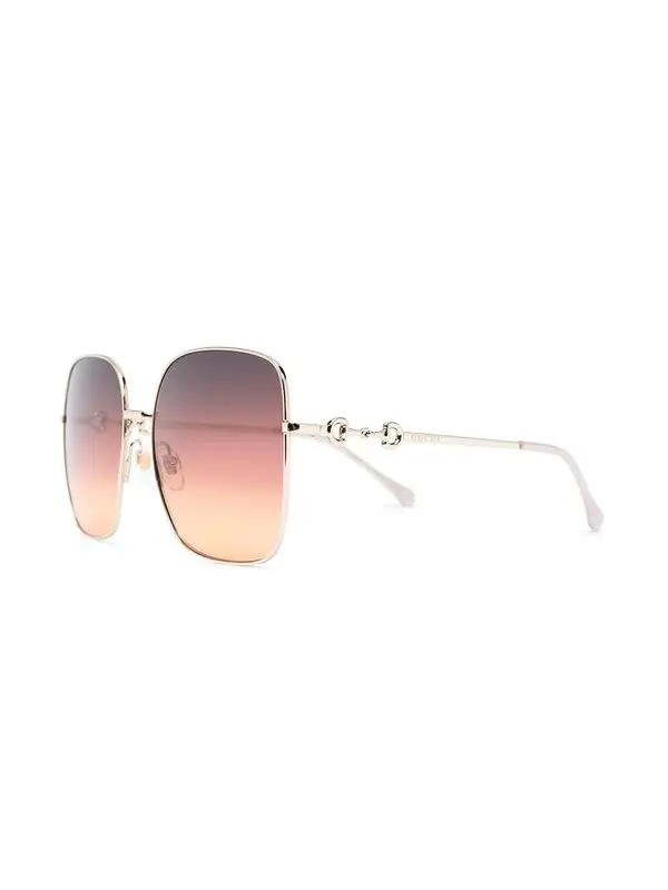 Gucci Oversized Square Frame Sunglasses - Gold