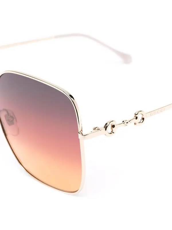 Gucci Oversized Square Frame Sunglasses - Gold
