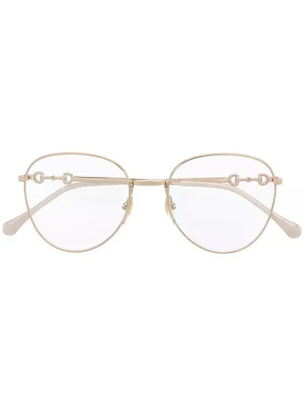 Gucci Round-frame Glasses - Gold