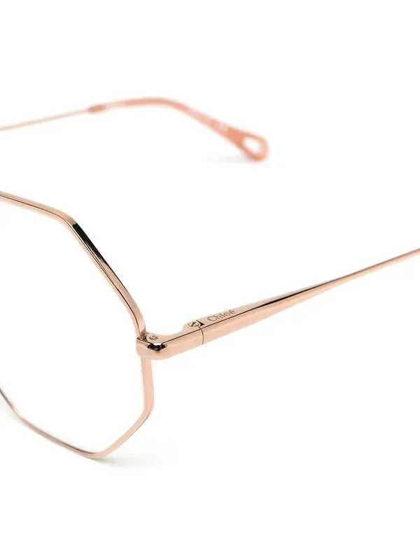 Chloé Octagonal Frame Glasses - Gold