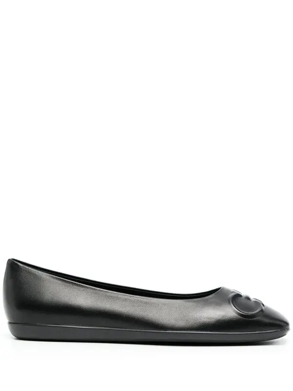 FERRAGAMO Gancini Embossed Ballerina Shoes