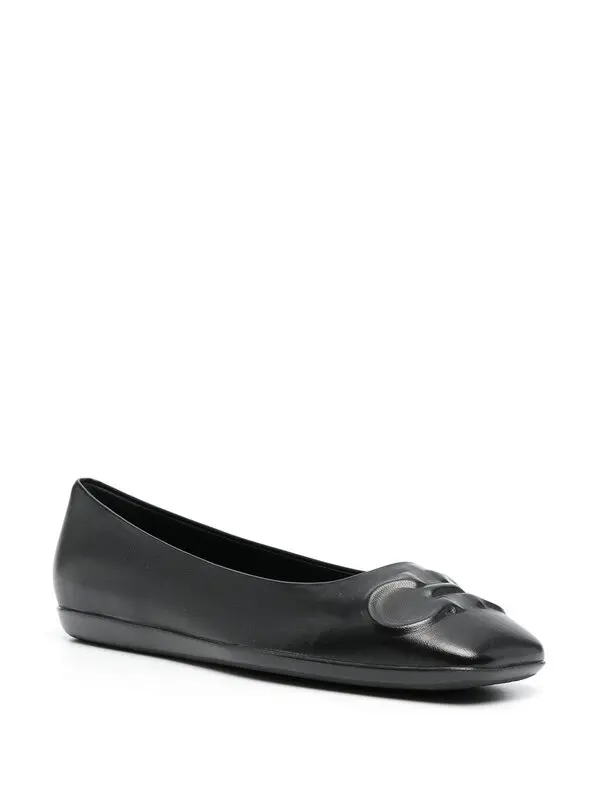 FERRAGAMO Gancini Embossed Ballerina Shoes
